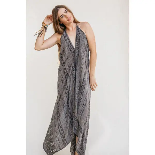 SUN CHILD Classic Silk Dress Opaline - Grey