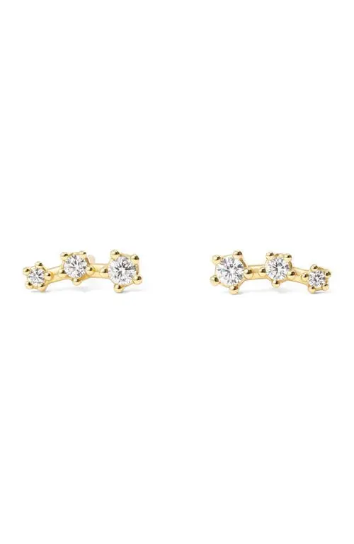 MINT & LILY Sparkling Mini Climber Studs - Gold