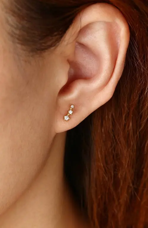 MINT & LILY Sparkling Mini Climber Studs - Gold