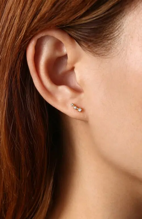 MINT & LILY Sparkling Mini Climber Studs - Gold