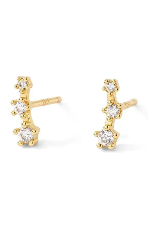 MINT & LILY Sparkling Mini Climber Studs - Gold