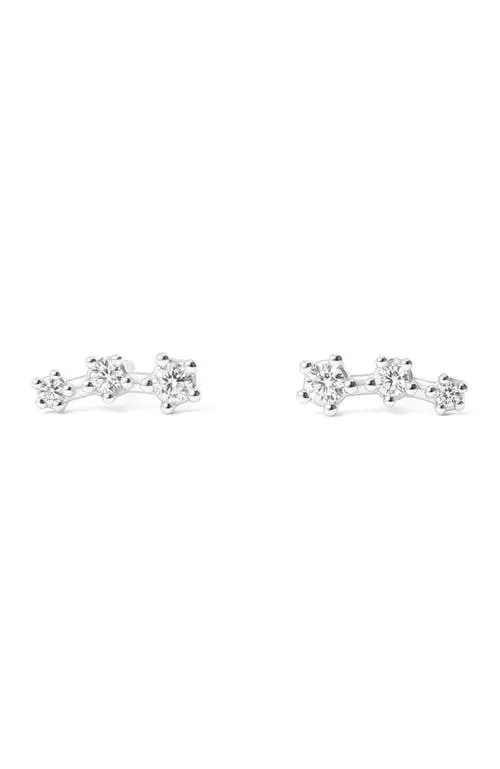 MINT & LILY Sparkling Mini Climber Studs - Silver