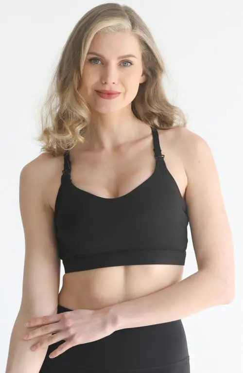 SWEAT & MILK Supportive Flow Nursing And Pumping Sports Bra - Noir