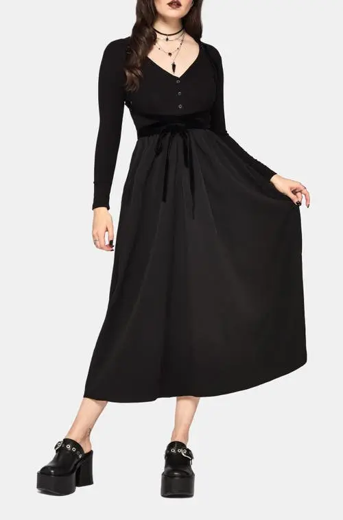 DISTURBIA Torrent Button Up Midi Dress