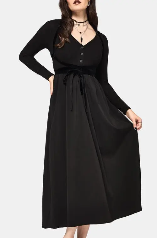 DISTURBIA Torrent Button Up Midi Dress