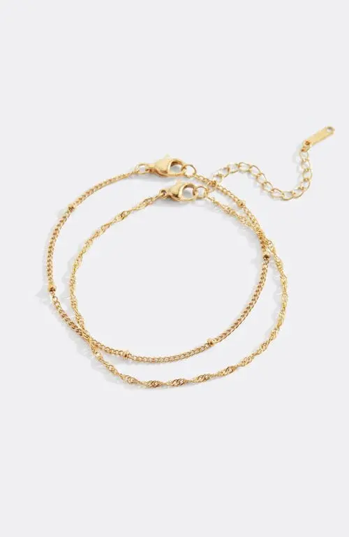 MINT & LILY Singapore Twist And Satellite Chain Bracelet Bundle