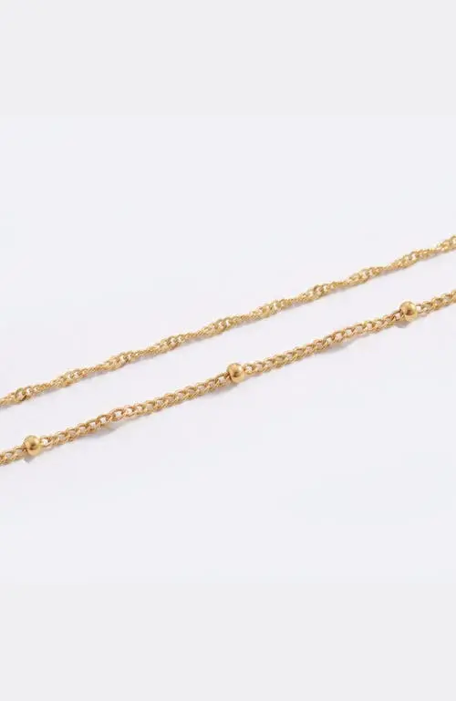 MINT & LILY Singapore Twist And Satellite Chain Bracelet Bundle