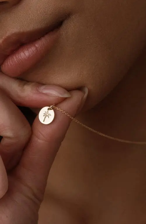 MADE BY MARY Palm Tree Disc Necklace - Silver