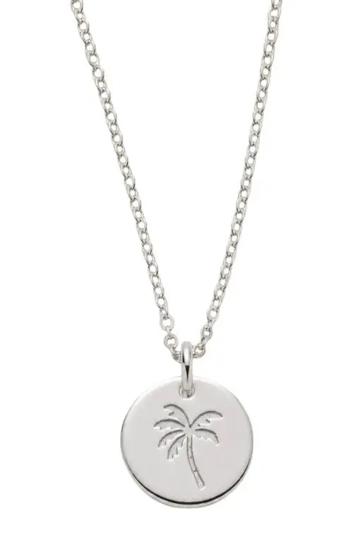 MADE BY MARY Palm Tree Disc Necklace - Silver