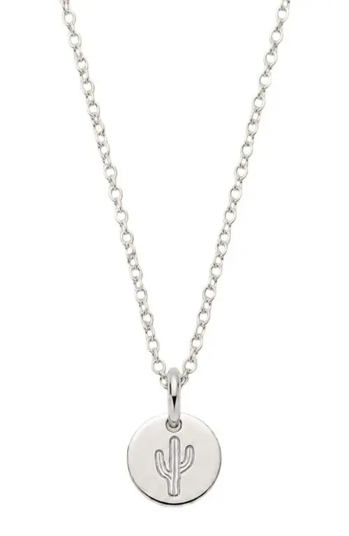 MADE BY MARY Cactus Disc Necklace - Silver