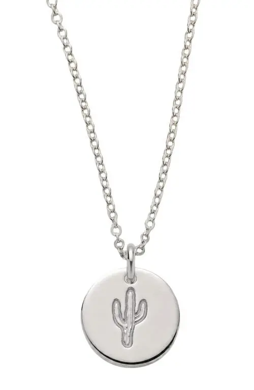 MADE BY MARY Cactus Disc Necklace - Silver