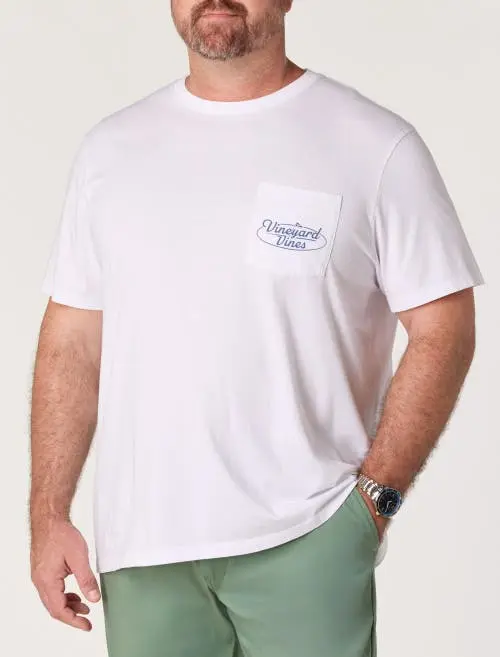Vineyard Vines Big & Tall Pastel Golf Pocket T-shirt - White Cap