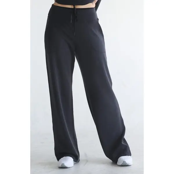 SWEAT & MILK Lyah Softstreme High-waisted Wide-legged Pants - Noir