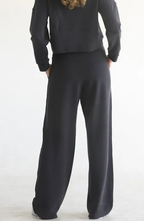 SWEAT & MILK Lyah Softstreme High-waisted Wide-legged Pants - Noir