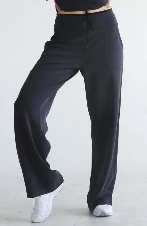 SWEAT & MILK Lyah Softstreme High-waisted Wide-legged Pants - Noir