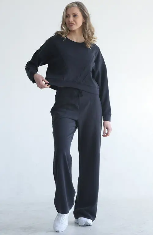 SWEAT & MILK Lyah Softstreme High-waisted Wide-legged Pants - Noir