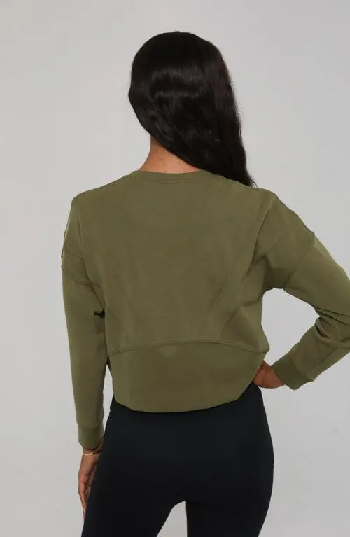 SWEAT & MILK Lyah Softstreme Cropped Nursing Crew - Olive