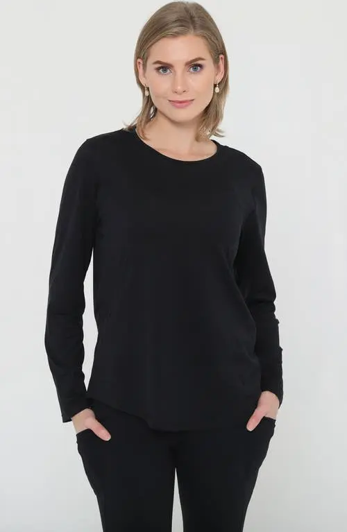 SWEAT & MILK Harper Long Sleeve Nursing Top - Noir