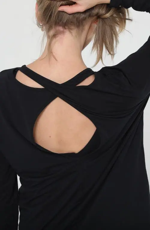SWEAT & MILK Harper Long Sleeve Nursing Top - Noir