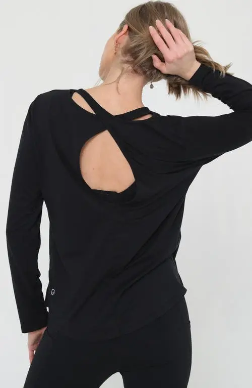 SWEAT & MILK Harper Long Sleeve Nursing Top - Noir