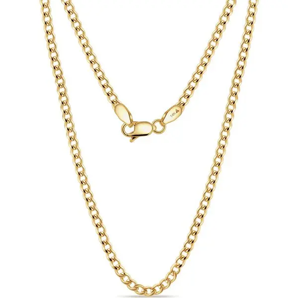 DEVATA 14k Yellow Cuban Chain Necklace - Gold