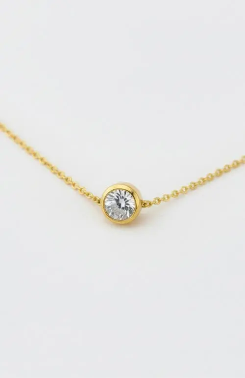 MINT & LILY Classic Bezel Set Solitaire Necklace - Gold