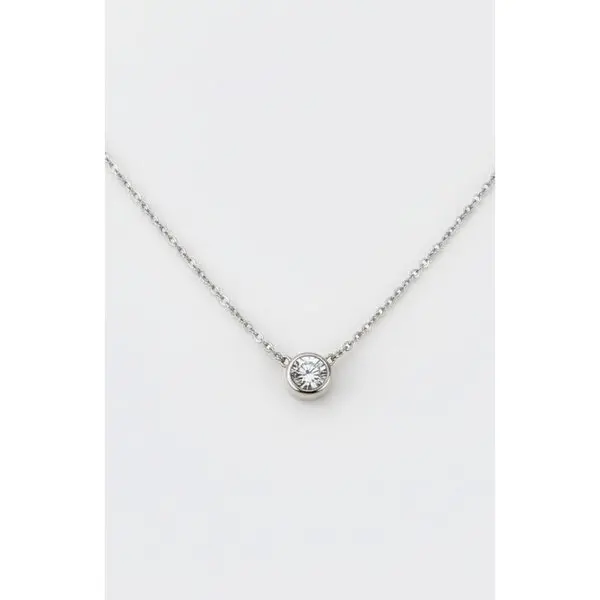MINT & LILY Classic Bezel Set Solitaire Necklace - Silver