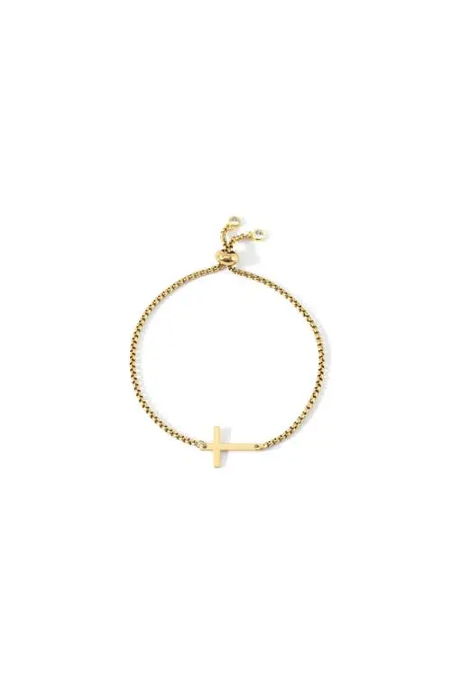 MINT & LILY Sideways Cross Slider Bracelet - Gold