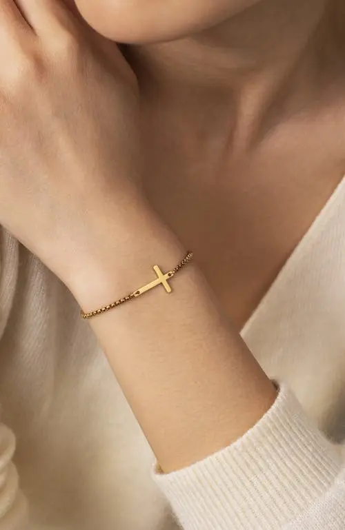 MINT & LILY Sideways Cross Slider Bracelet - Gold