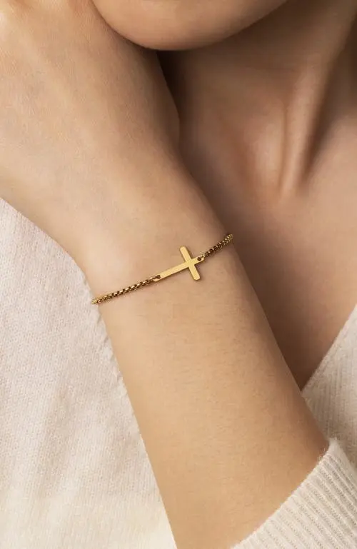 MINT & LILY Sideways Cross Slider Bracelet - Gold