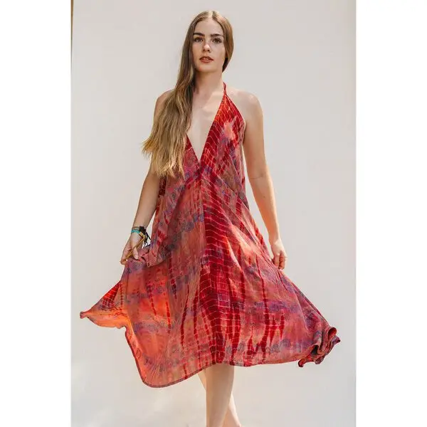 SUN CHILD Classic Silk Maxi Dress - Pink