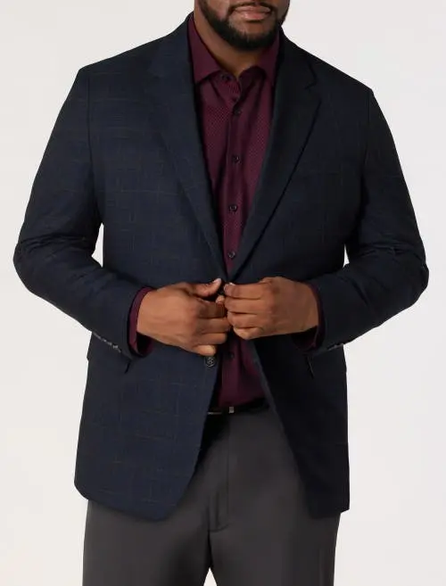 HAGGAR Big & Tall Glen Plaid Sport Coat