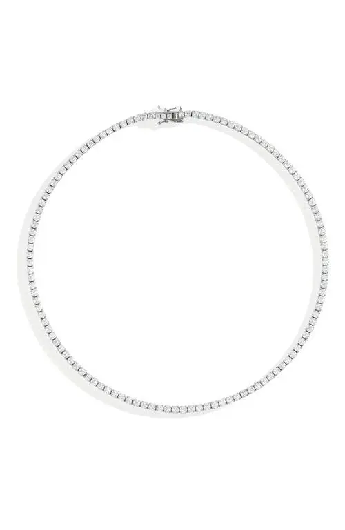 MINT & LILY 3mm Tennis Necklace With Cubic Zirconia - Silver Tone