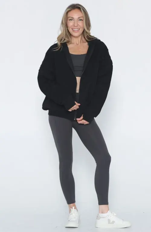 SWEAT & MILK Isabella Organic Full Zip Hoodie - Noir