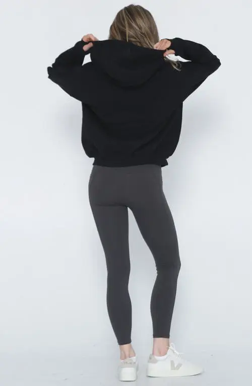 SWEAT & MILK Isabella Organic Full Zip Hoodie - Noir