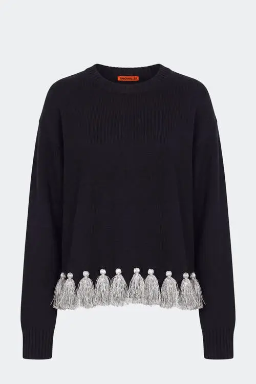 SIMONMILLER Roni Metallic Tassel Sweater