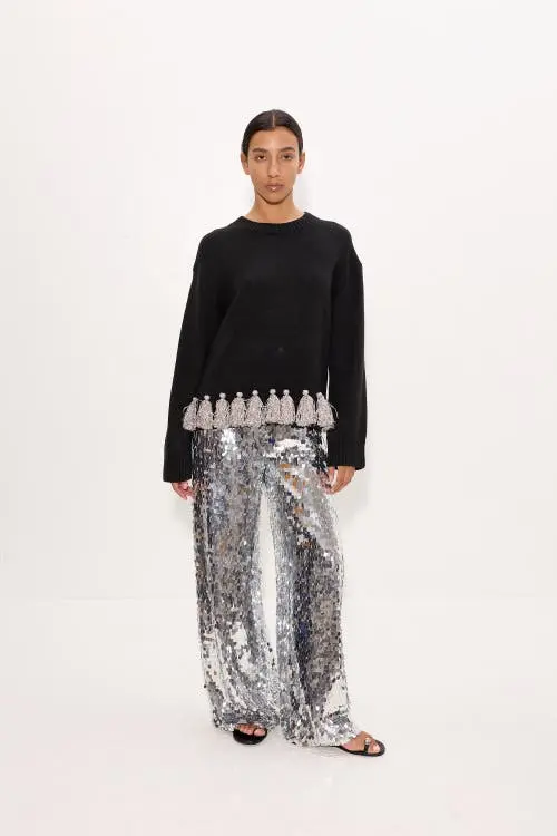 SIMONMILLER Roni Metallic Tassel Sweater
