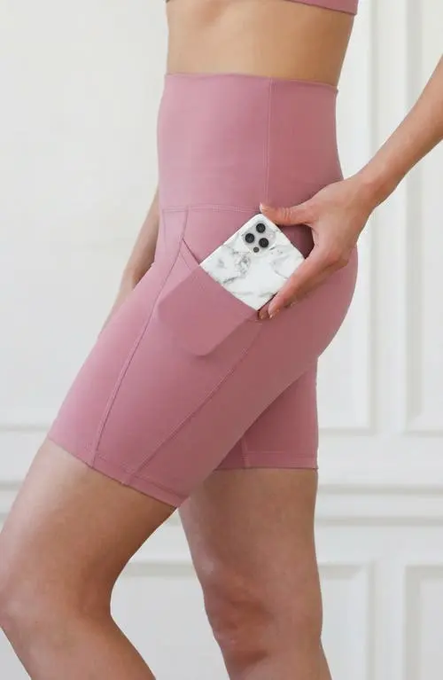 SWEAT & MILK Ultra High-rise Postpartum Compression Biker Short - Champagne Rose