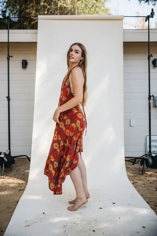 SUN CHILD Classic Silk Dress
