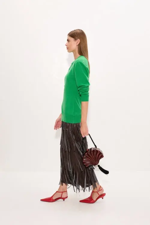 SIMONMILLER Za Za Vegan Leather Fringe Skirt