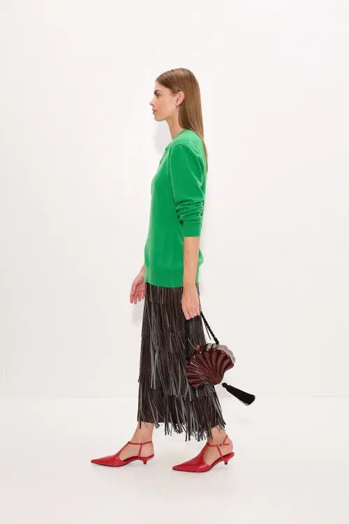 SIMONMILLER Za Za Vegan Leather Fringe Skirt
