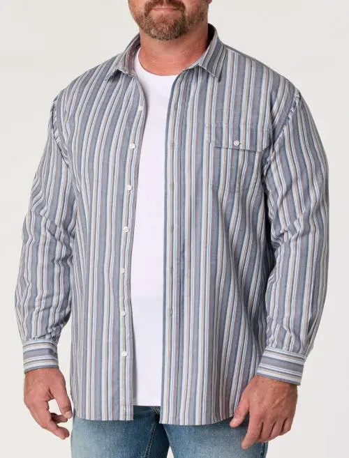 TRUE NATION BY DXL Big & Tall Multi Striped Sport Shirt