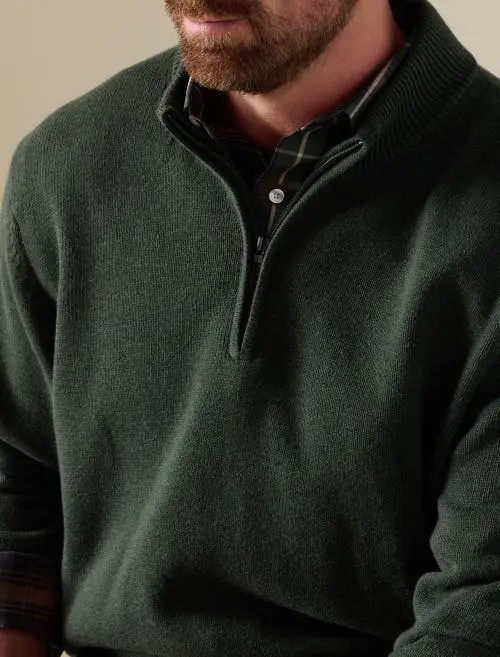 OAK HILL BY DXL Big & Tall Marled Heather 1/4-zip Sweater