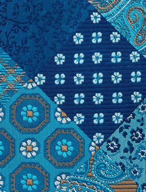 SYNRGY BY DXL Synrgy Abstract Patchwork Neck Tie - Teal
