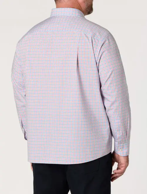 UNTUCKIT FIT BY DXL Big & Tall Ridgewell Plaid Sport Shirt - Blue Red