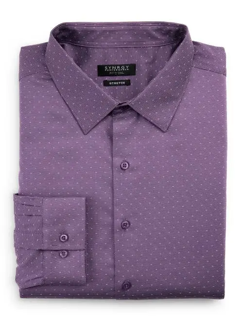 SYNRGY BY DXL Big & Tall Performance Dress Shirt V2 - Purple