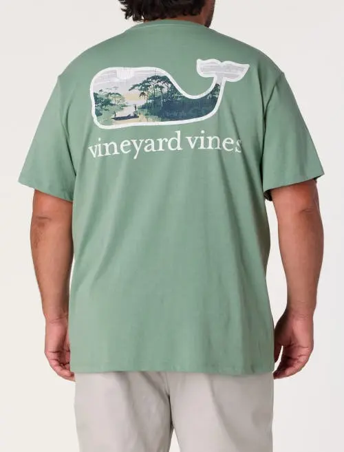 Vineyard Vines Big & Tall Country Whale Pocket Tee - Olive Dusk
