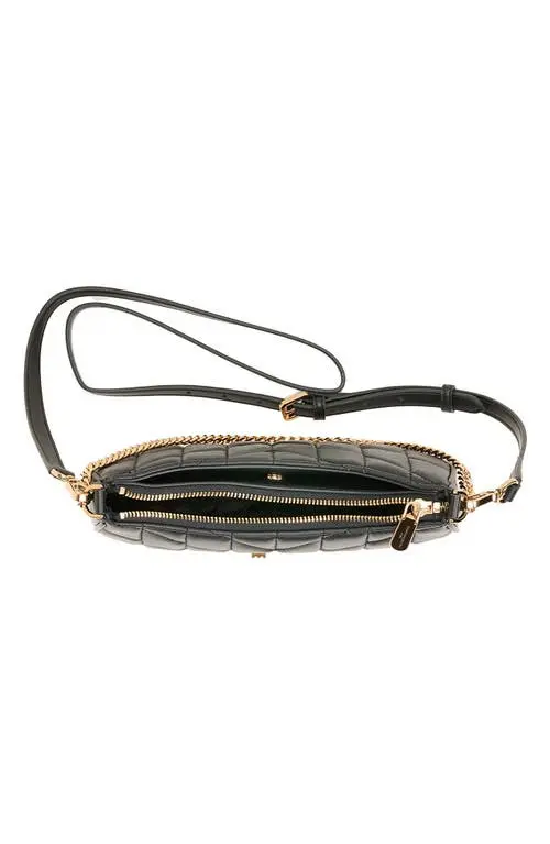Karl Lagerfeld Paris Quilted Calfskin Leather Demi Bag With Chain Strap