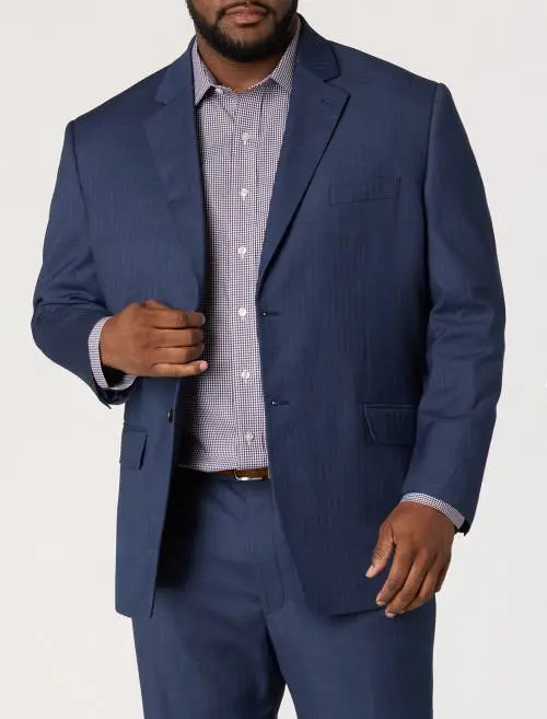 OAK HILL BY DXL Big & Tall Jacket Relaxer Herringbone Pinstripe Suit Jacket