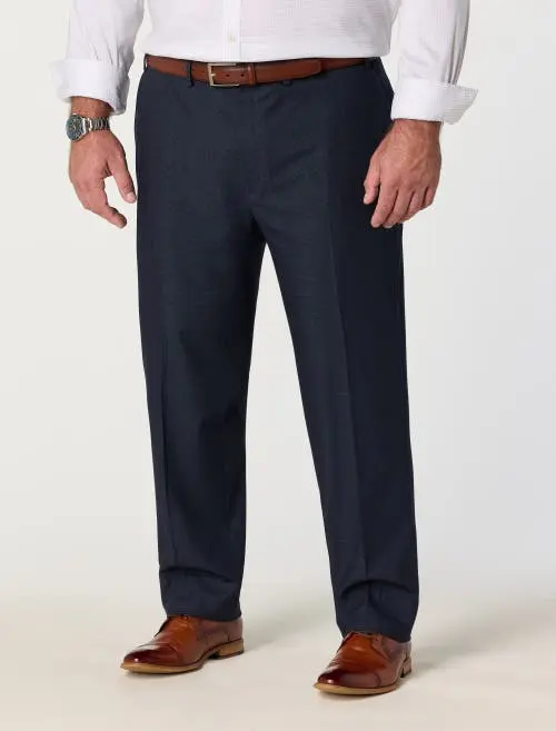 Michael Kors Big & Tall Houndstooth Windowpane Suit Pants - Blue